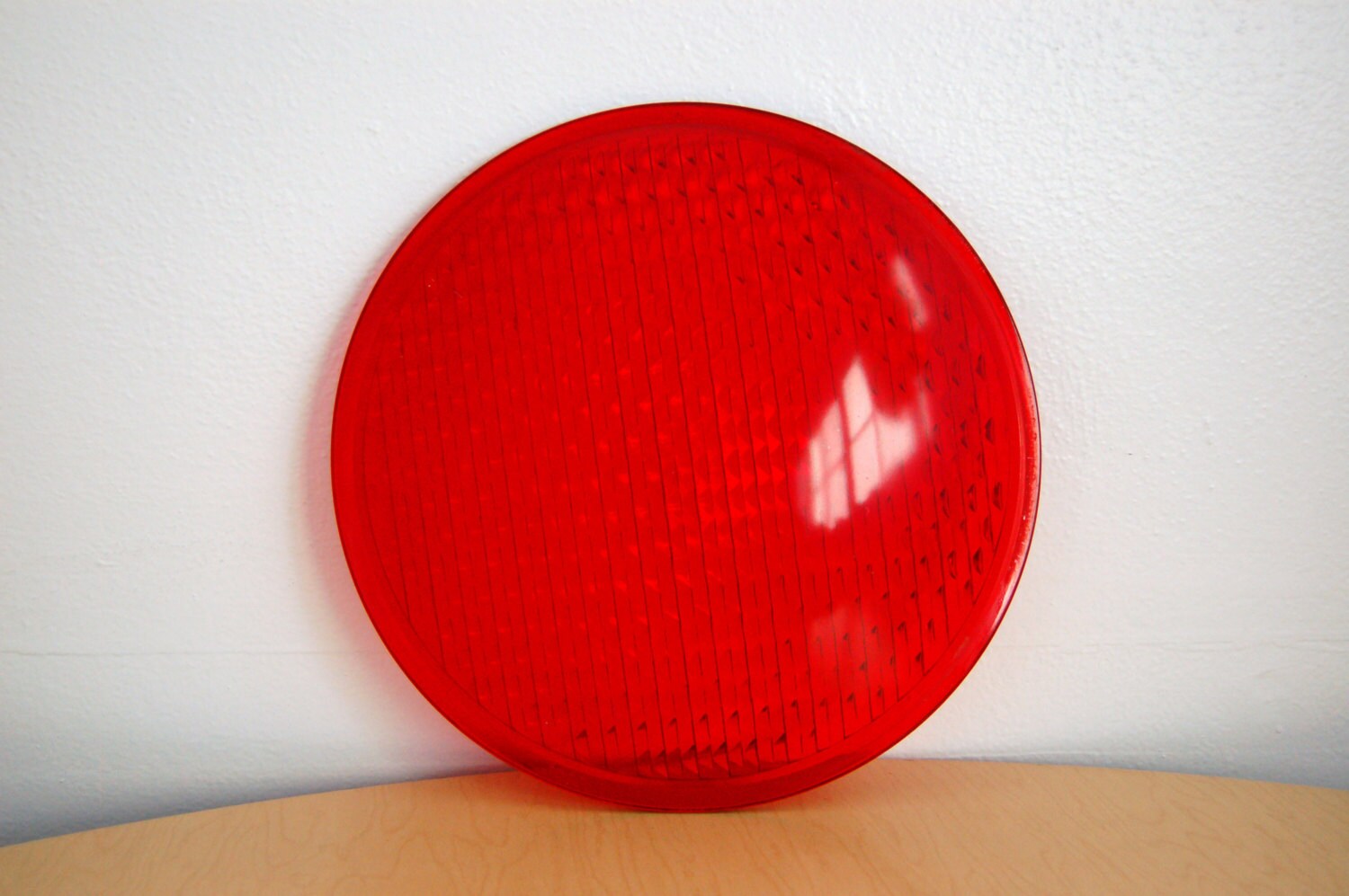 12″ Traffic Signal Lens – Lense – Red Glass – Unique Art, Plate or Gift ...