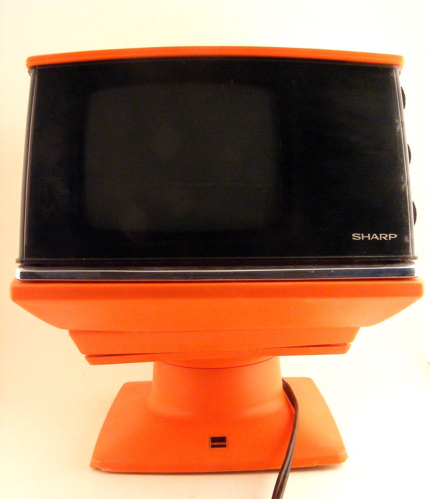 Retro Sharp TV Orange Portable Model 3S-111R Space Age