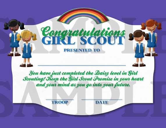 Girl Scout Daisy Petal Completion Award Certificate Printable By ...