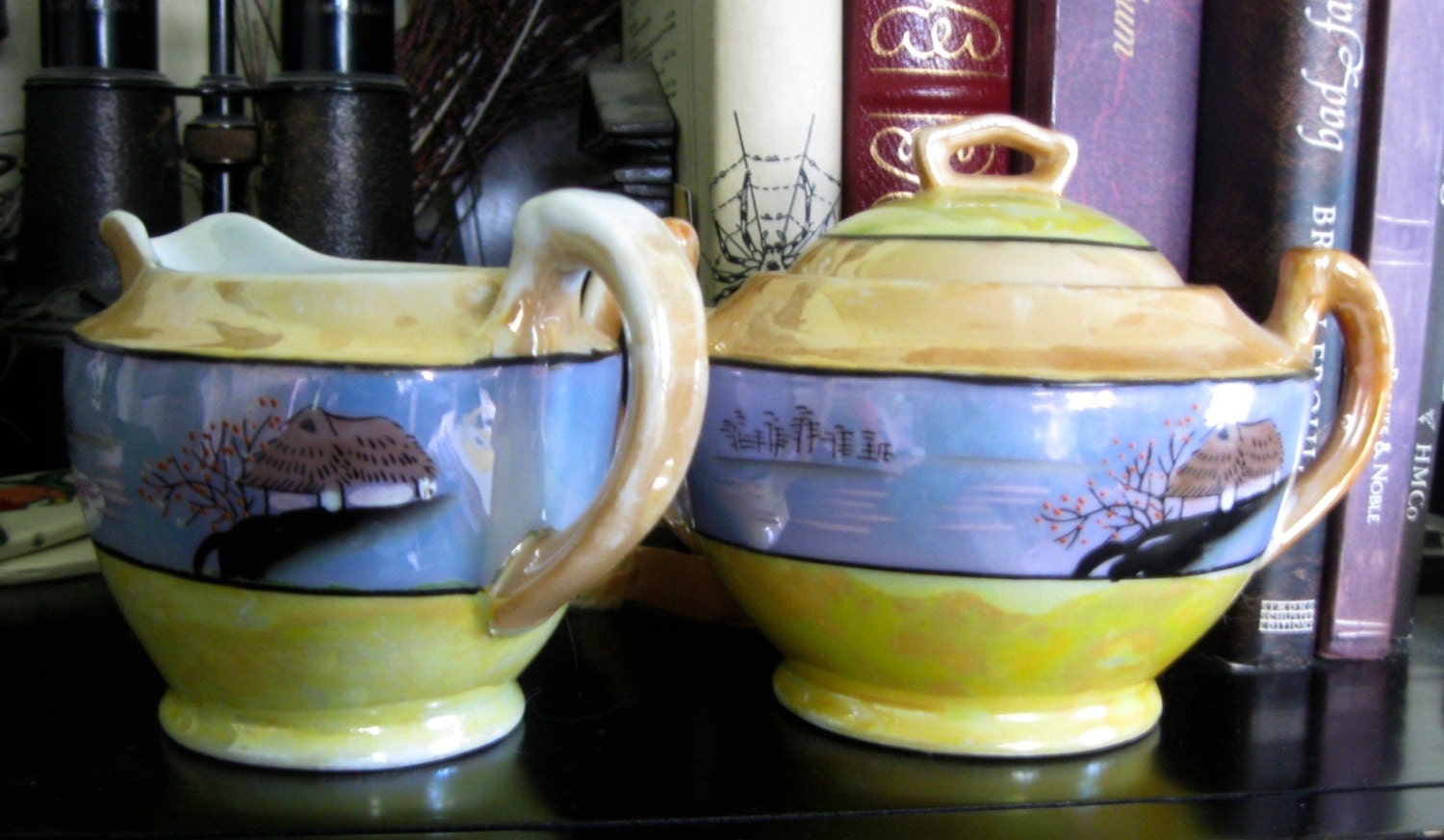 Vintage Japanese Luster Ware Sugar Bowl and Cream Pitcher – Haute Juice