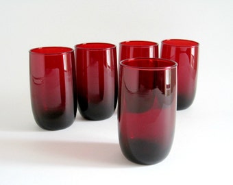 Popular items for red glass tumbler on Etsy