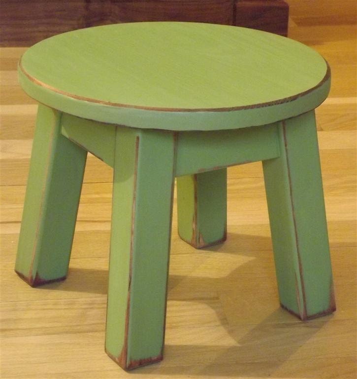 Reclaimed wood/ Painted/ riser/ round stool/ step stool/ foot