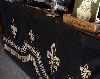 Gothic ANTIQUE FRENCH MORTUARY Funeral Drape with Fleur-di-lys at ...