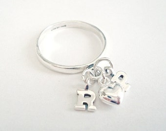 Popular items for dangle charm ring on Etsy