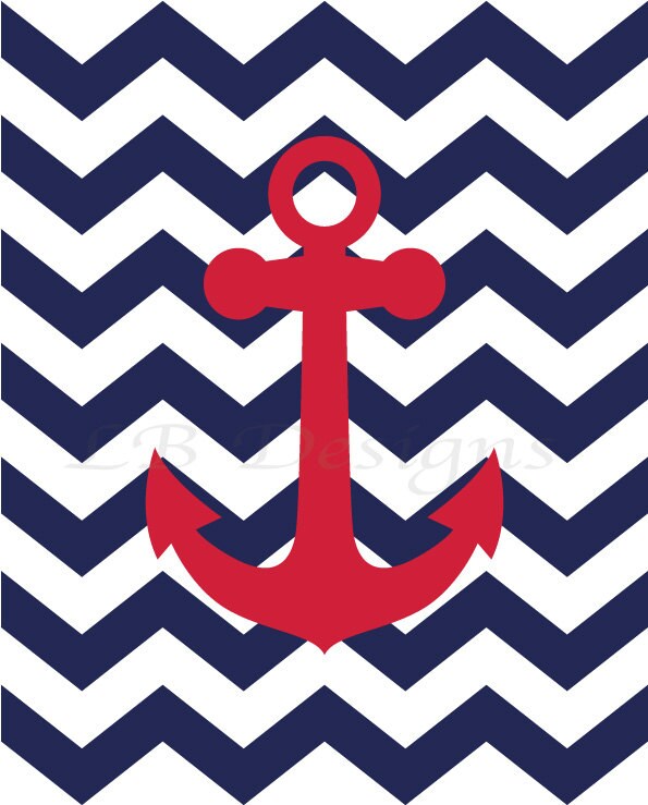 Blue Chevron With Anchor