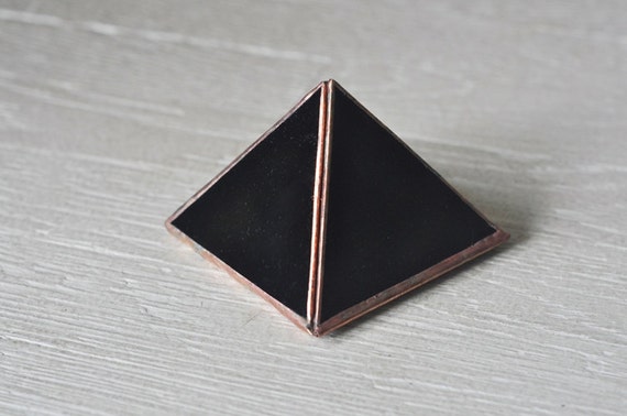 Pyramid Display Box black glass pyramid jewelry by ABJglassworks