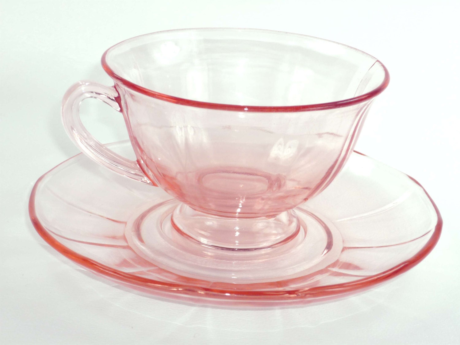 Fostoria Fairfax 2375 Cup and Saucer in Rose Pink Depression Glass ...