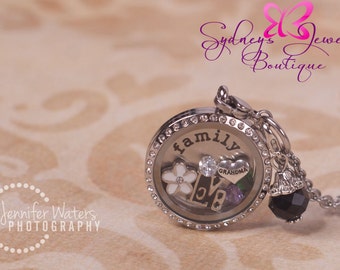 Customized Floating Locket on Chain Necklace- Includes ONE Stamped ...