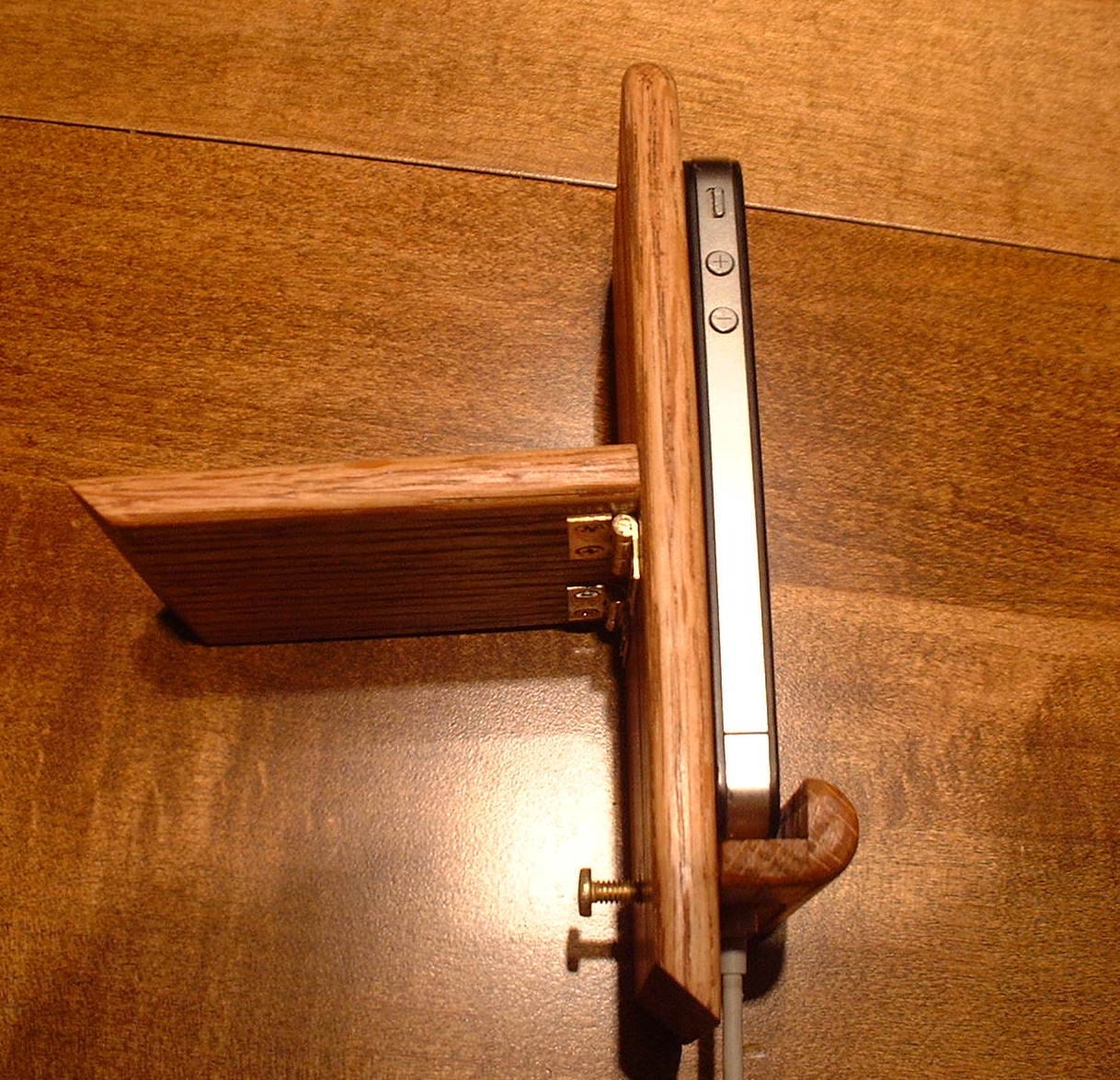 iPhone and iPod Touch Holder Stand with Docking Option Oak