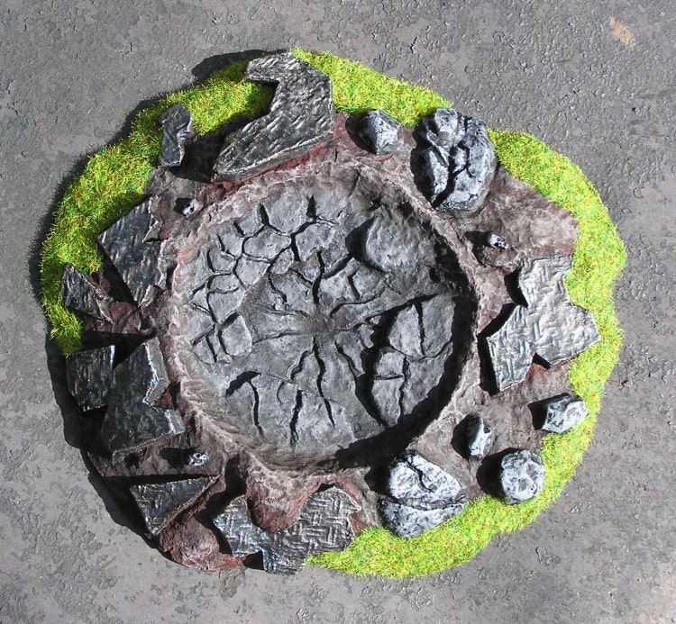War Game 28mm Paper Crater Terrain Suitable for by DesertMadmanArt