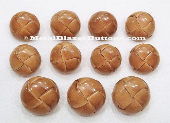 GENUINE LEATHER Natural Tan Sport Coat Blazer BUTTON Set