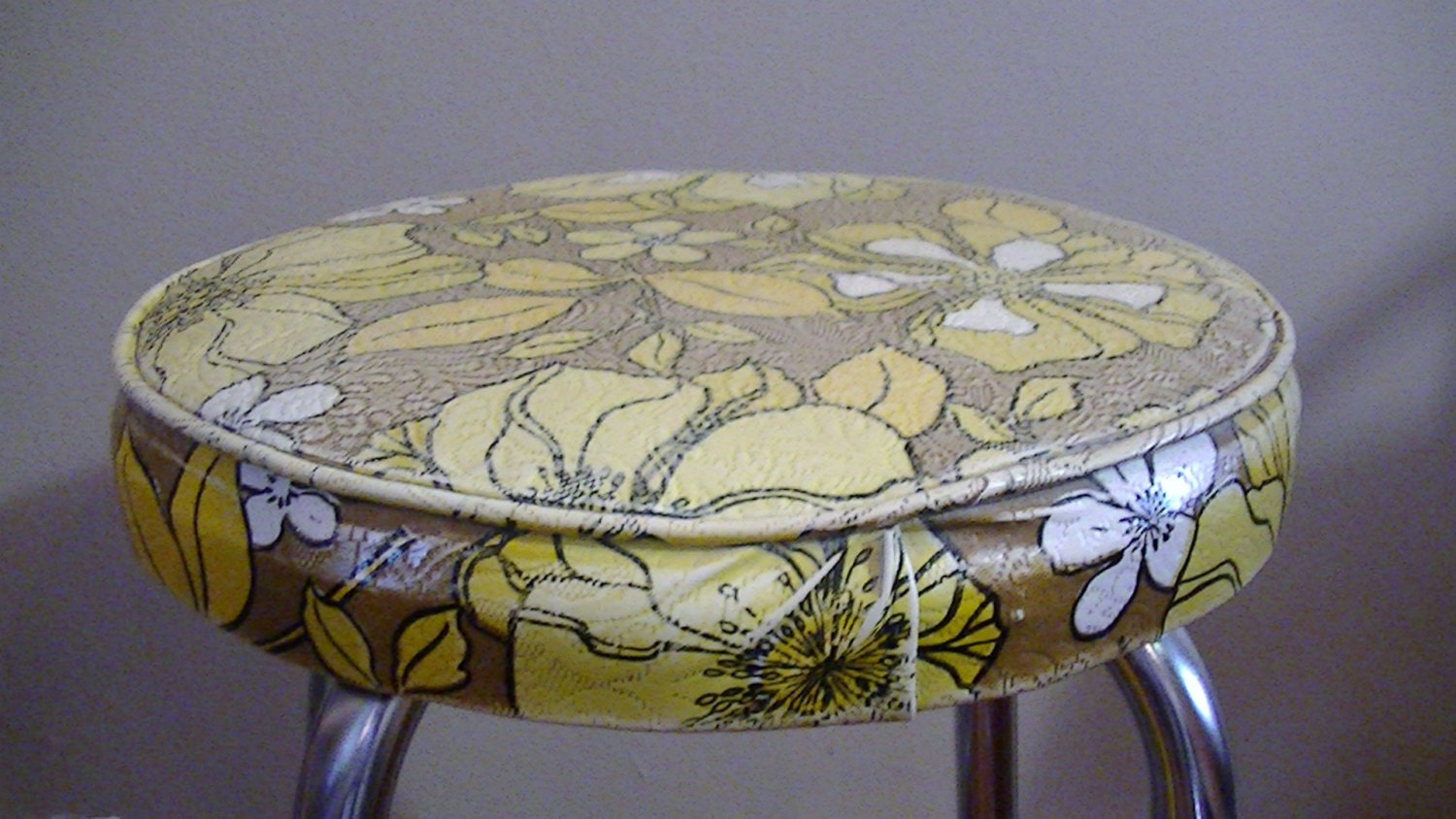 Vintage Vinyl Chrome Kitchen Stool Retro – Haute Juice