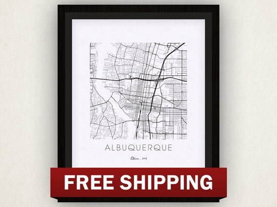 Albuquerque Map Print by iLikeMaps on Etsy