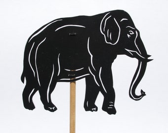 Elephant Shadow Puppet - Hand Cut