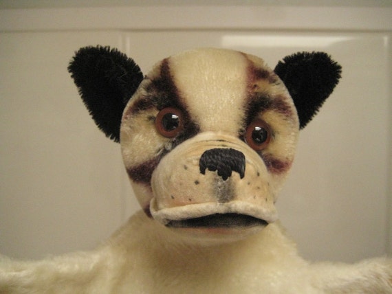 Steiff Vintage Bully Bulldog Dog Hand Puppet Born between