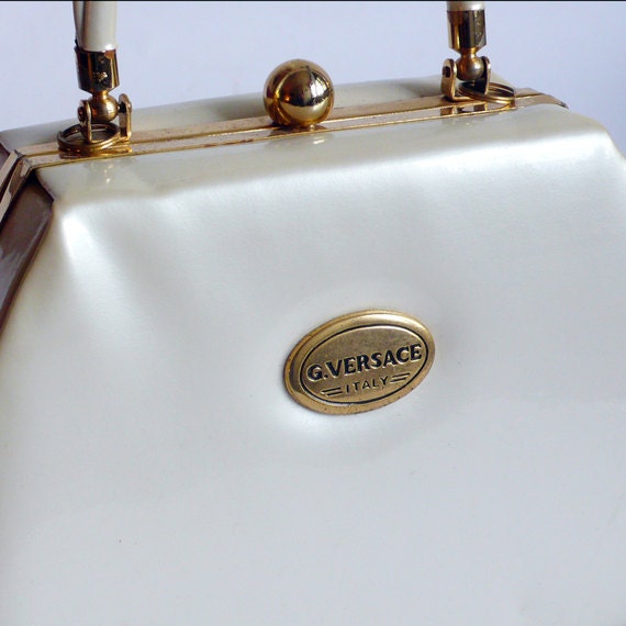 G. VERSACE ITALY Vintage 80' Handbag Gold tone frame