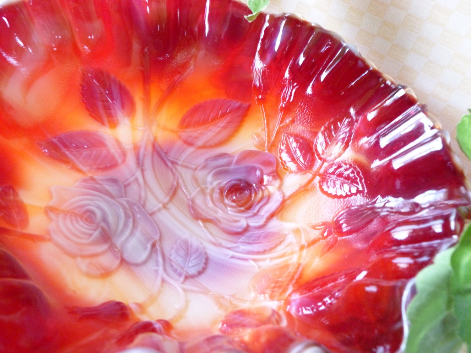 Vintage Slag Glass Art Rose bowl by Imperial Glass Made in USA