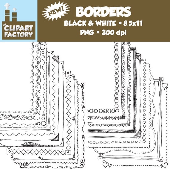 Clip Art: NEW Assorted Hand Drawn Borders 20 Digital