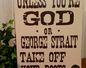 Custom Wood Sign - Unless Your God- Hand Painted Typography Word Art ...