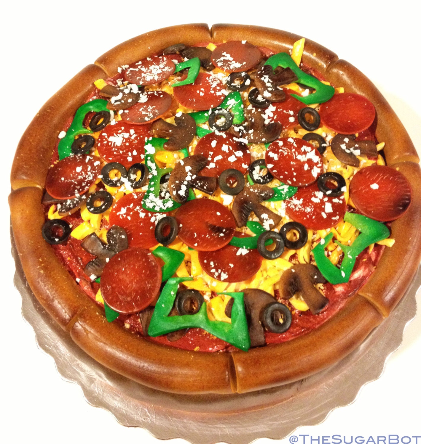 Ready-To-Use Pizza Toppings edible fondant cake topper