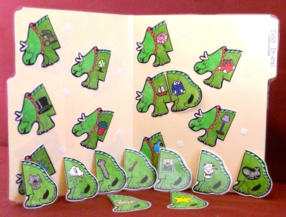 DINO DO-ERS Rhyming File Folder Game by NoBatteryReqrdGames