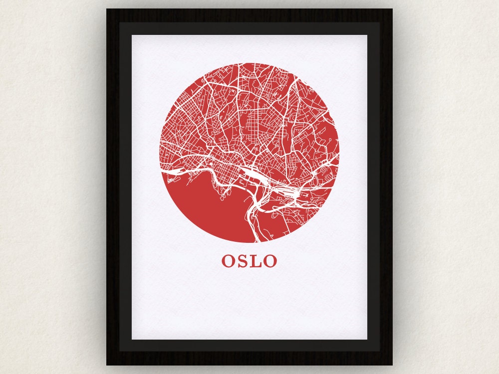 Oslo Map Print City Map Poster by OMaps on Etsy