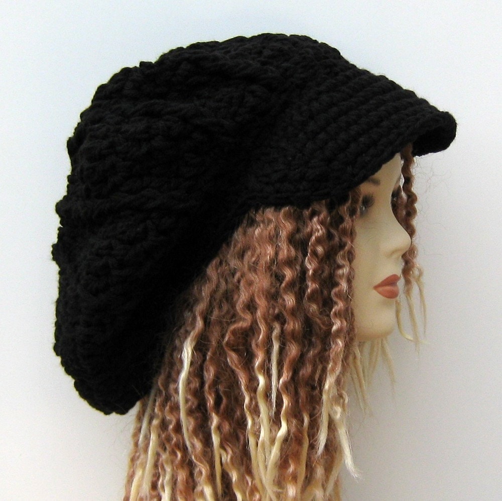 Oversized Dreadlocks Cap Visor Dread Tam Hat Hippie Slouchy