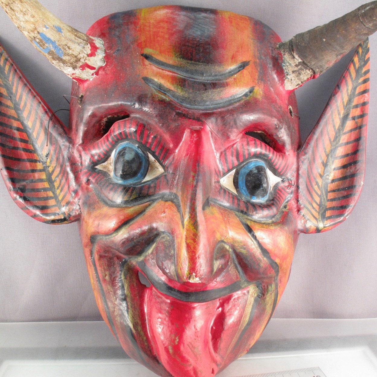 MEXICAN MASK. devil mask. goat horn mask. vintage by PartsForYou