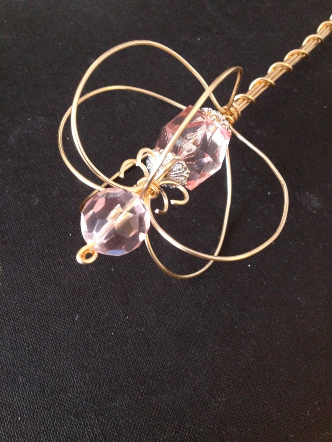 The Pink Centred Princess scepter Gold Wire