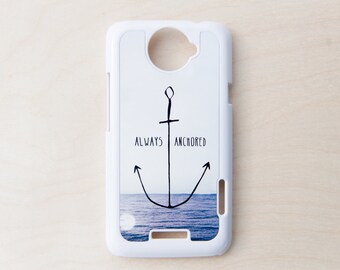 Nautical Anchor HTC One X Case New Cell Phone Quote Blue Beach Ocean Bokeh