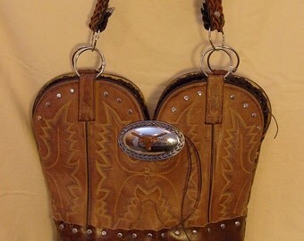 Popular items for cowboy boot purse on Etsy