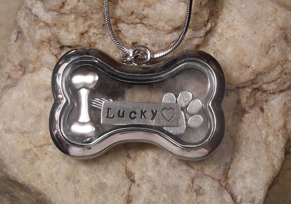 Glass Pet Memory Locket Pet Memorial Necklace by PupsAndParrots
