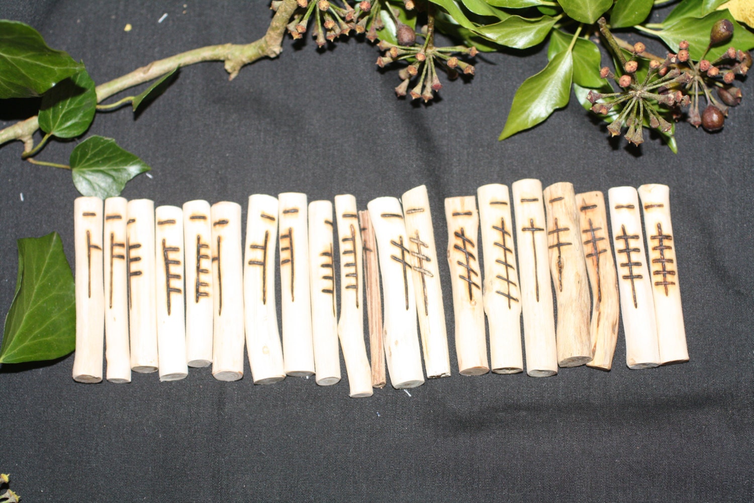 Celtic Tree Ogham staves made with by greenwomancrafts on Etsy