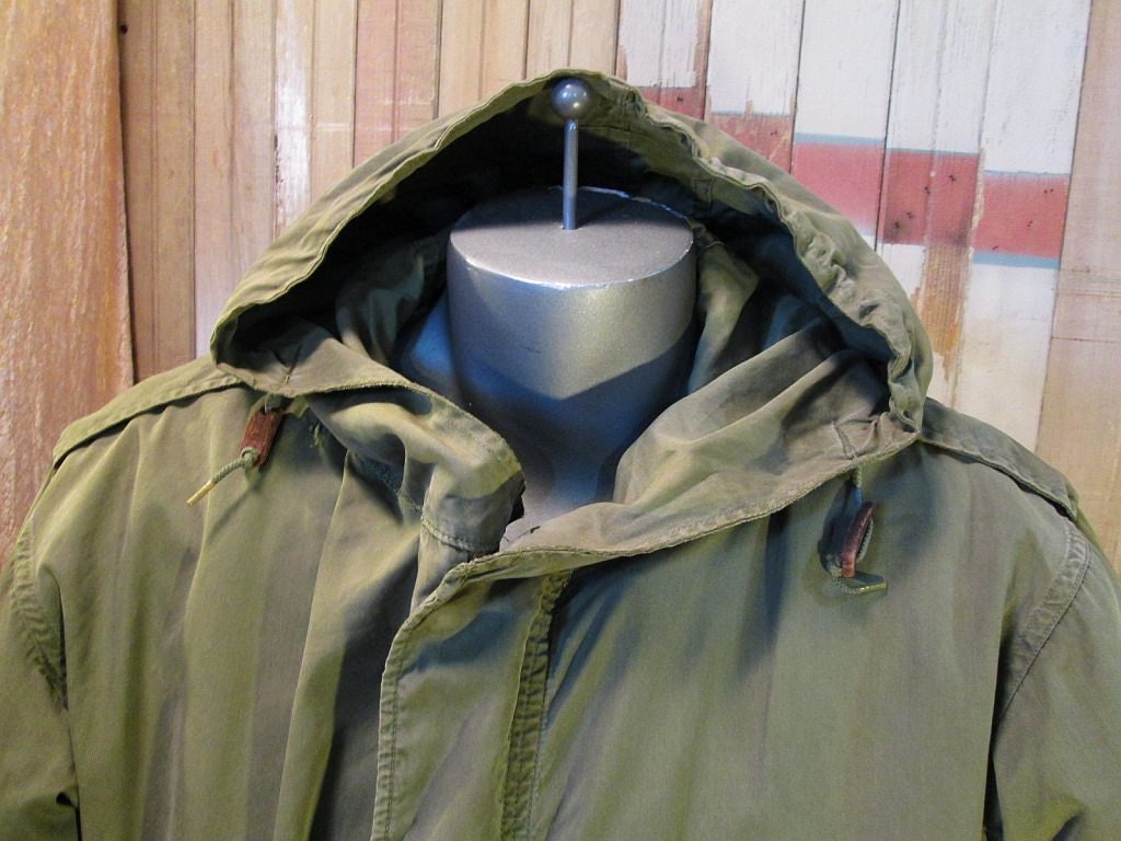 Army M 51 Fishtail Parka Military MOD coat Vintage 50s Green