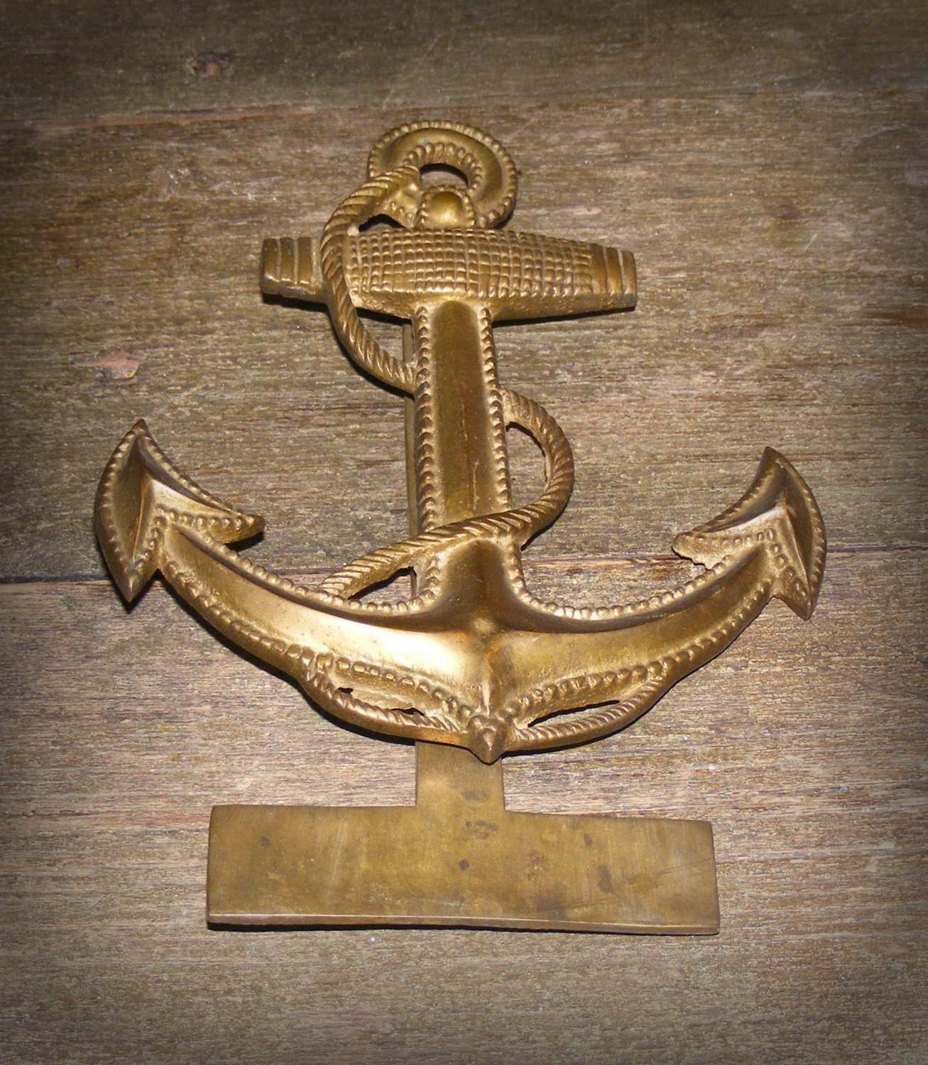 Vintage Large Brass Anchor Door Knocker By Cottageprims On Etsy