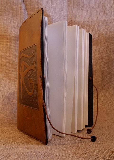 A5 Medium Leather Bound Journal Eye of Horus Wedjat