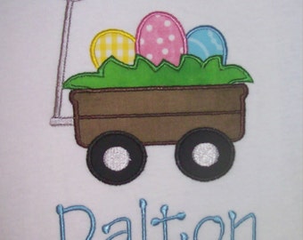 Easter Egg Wagon Applique Design