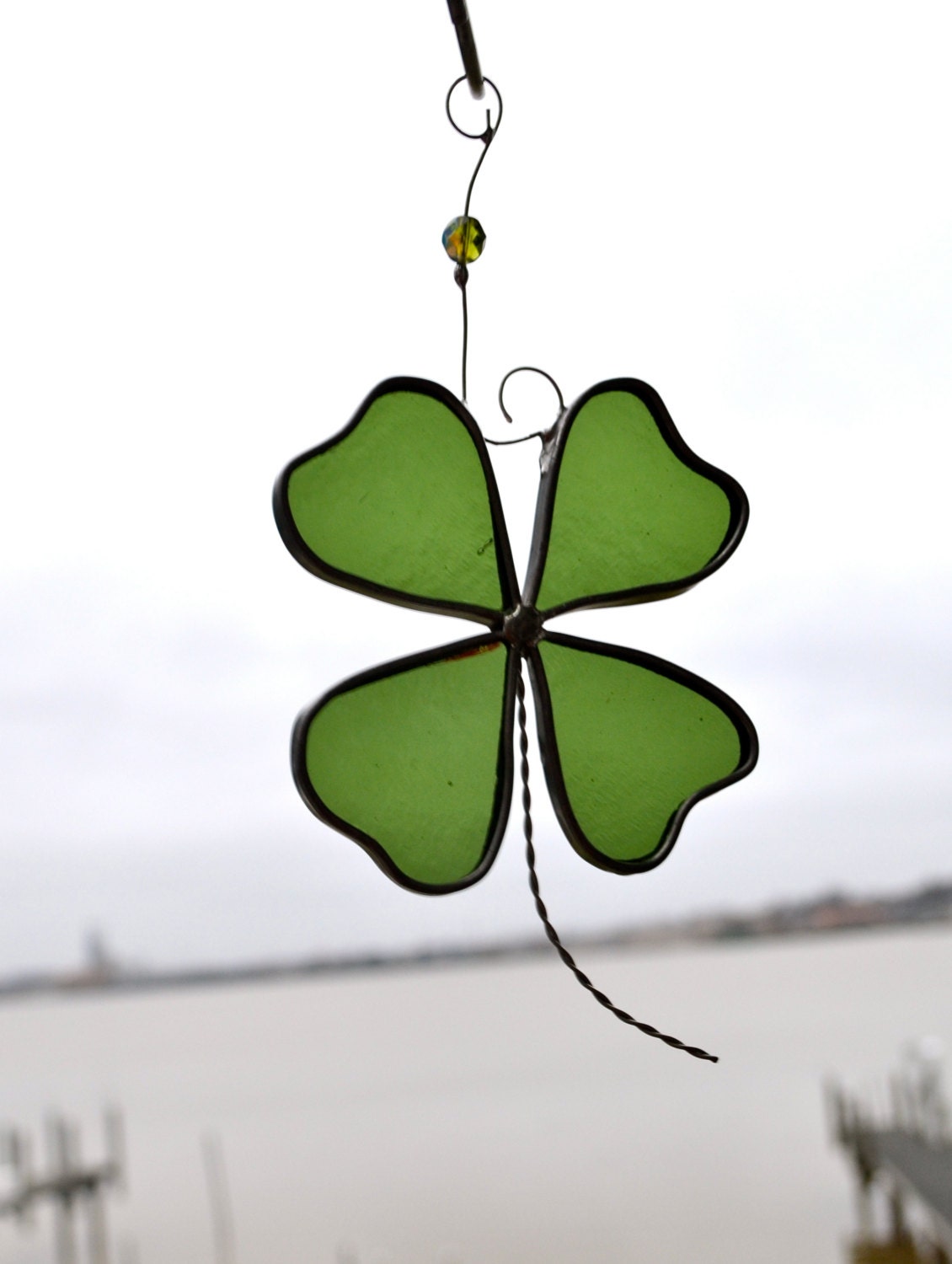 Four Leaf Clover Stained Glass Suncatcher by dortdesigns on Etsy