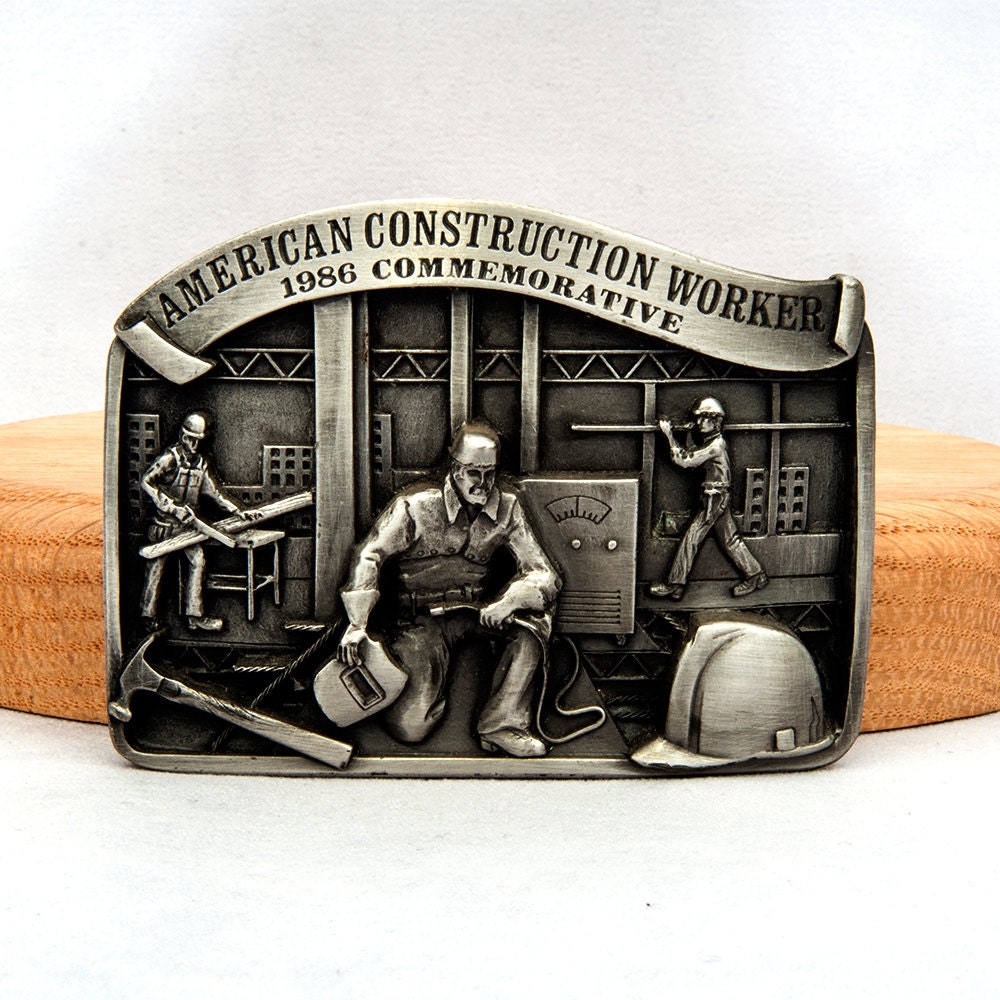 American Belt Buckle Construction Worker by ArtCGecko on Etsy