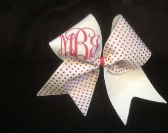 Monogrammed cheer bow