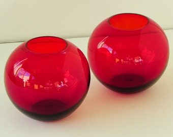 Popular items for glass rose bowl on Etsy