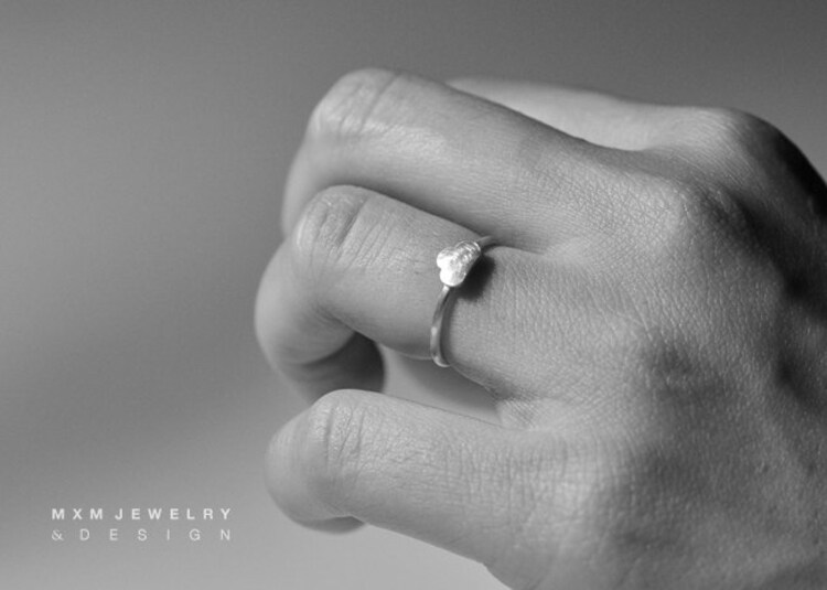 Sterling Silver Tiny Cloud Ring by mxmjewelry on Etsy