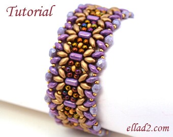 Beading Tutorial Honeycomb Bracelet Beading pattern PDF