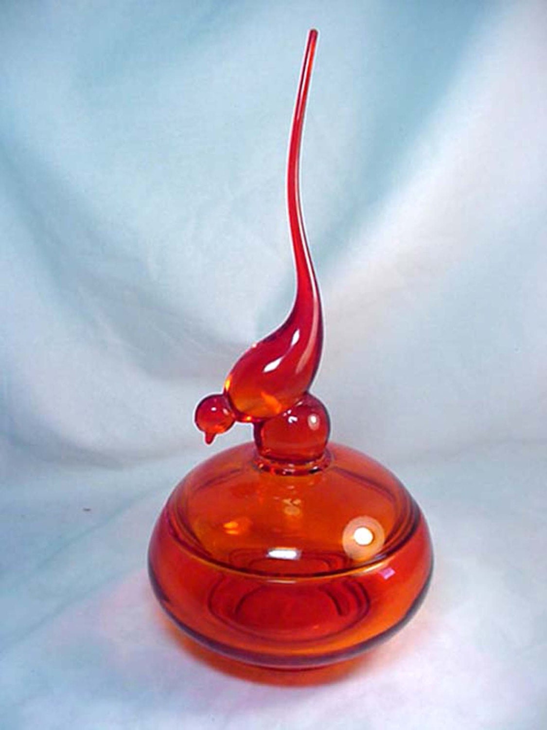 Viking Glass Orange Bird Candy Dish Home and Garden Kitchen