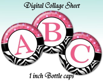 Alphabet bottle cap | Etsy