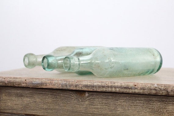 1800s round bottom bottle collection set of 3 antique by 86home