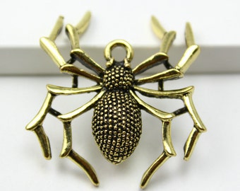 Gold Spider Necklace Solid 14K Gold Spider Charm Spider