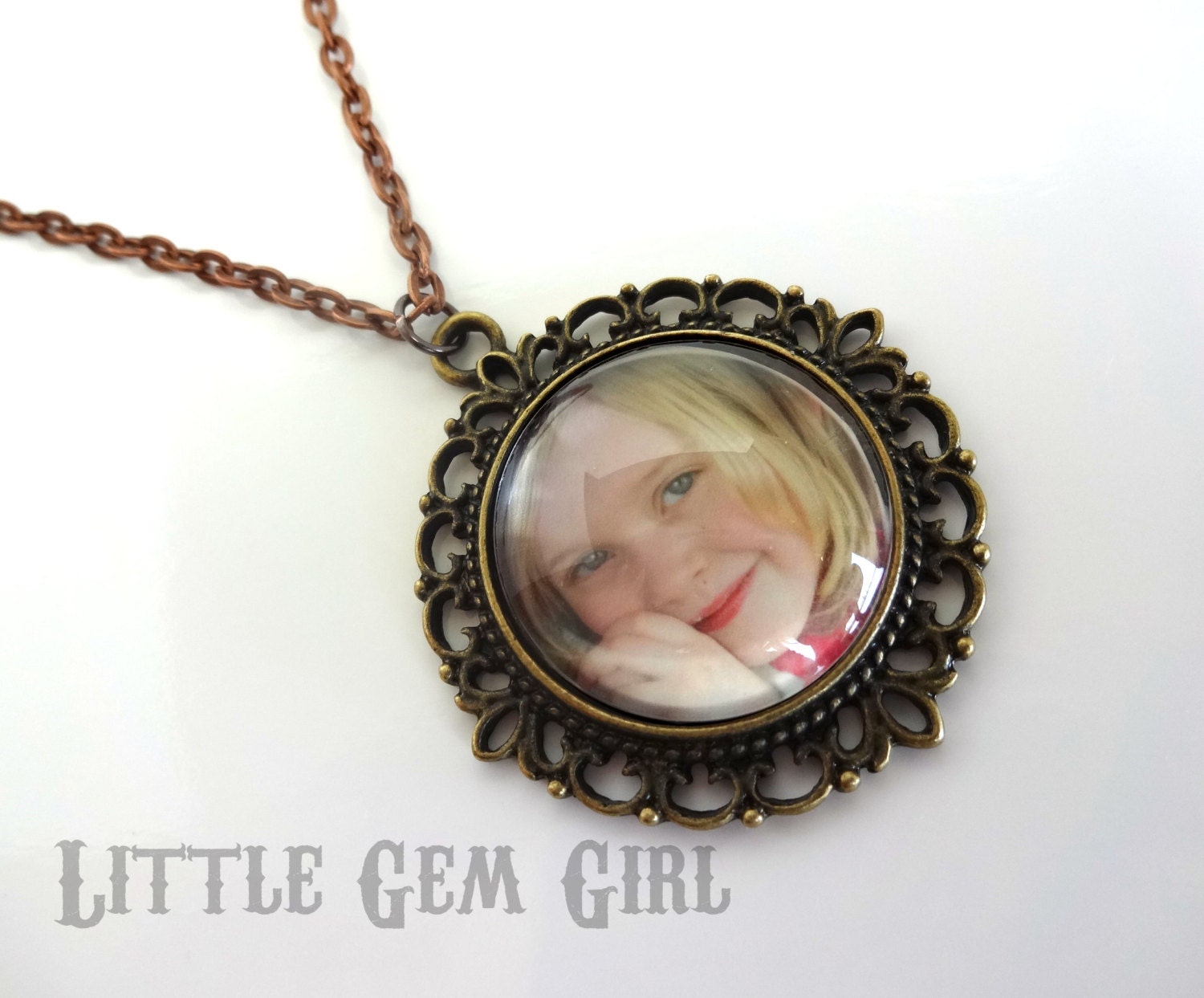 Custom Photo Necklace Personalized Jewelry by LittleGemGirl