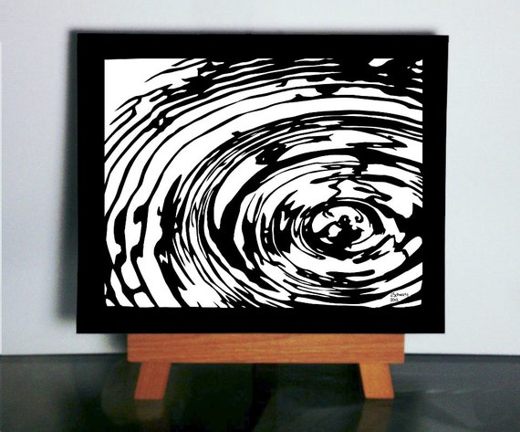 Items similar to Water Ripple Paper Cutting - Water Ripple Wall Art ...