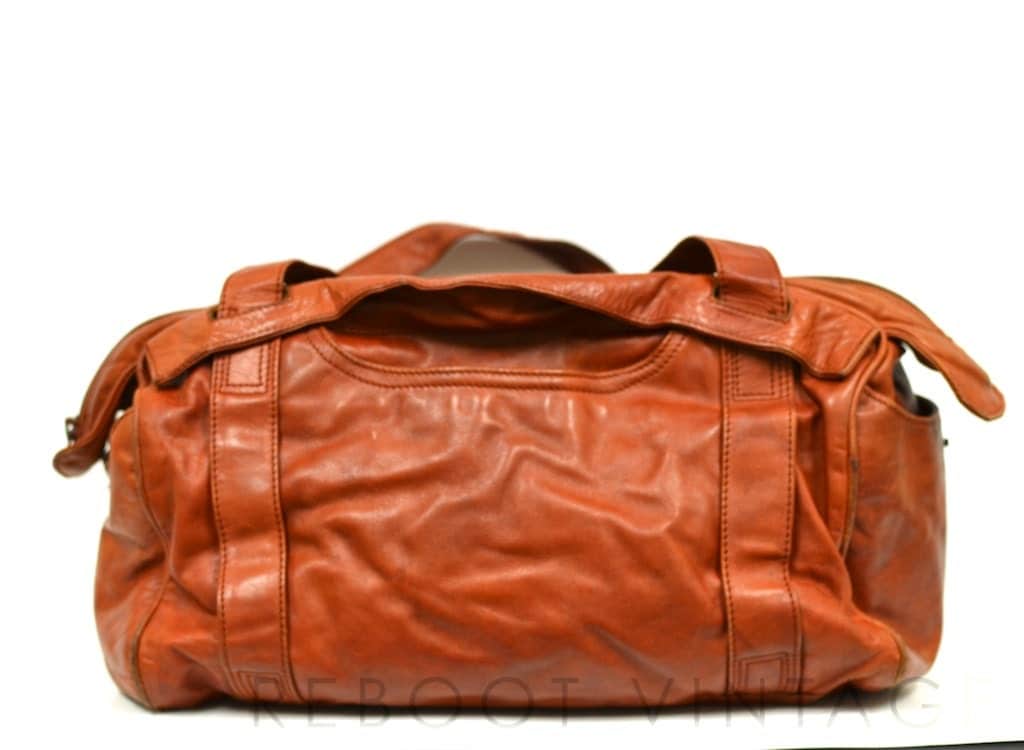 Vintage 70s Rust Orange Original Enny Duffle Bag Satchel